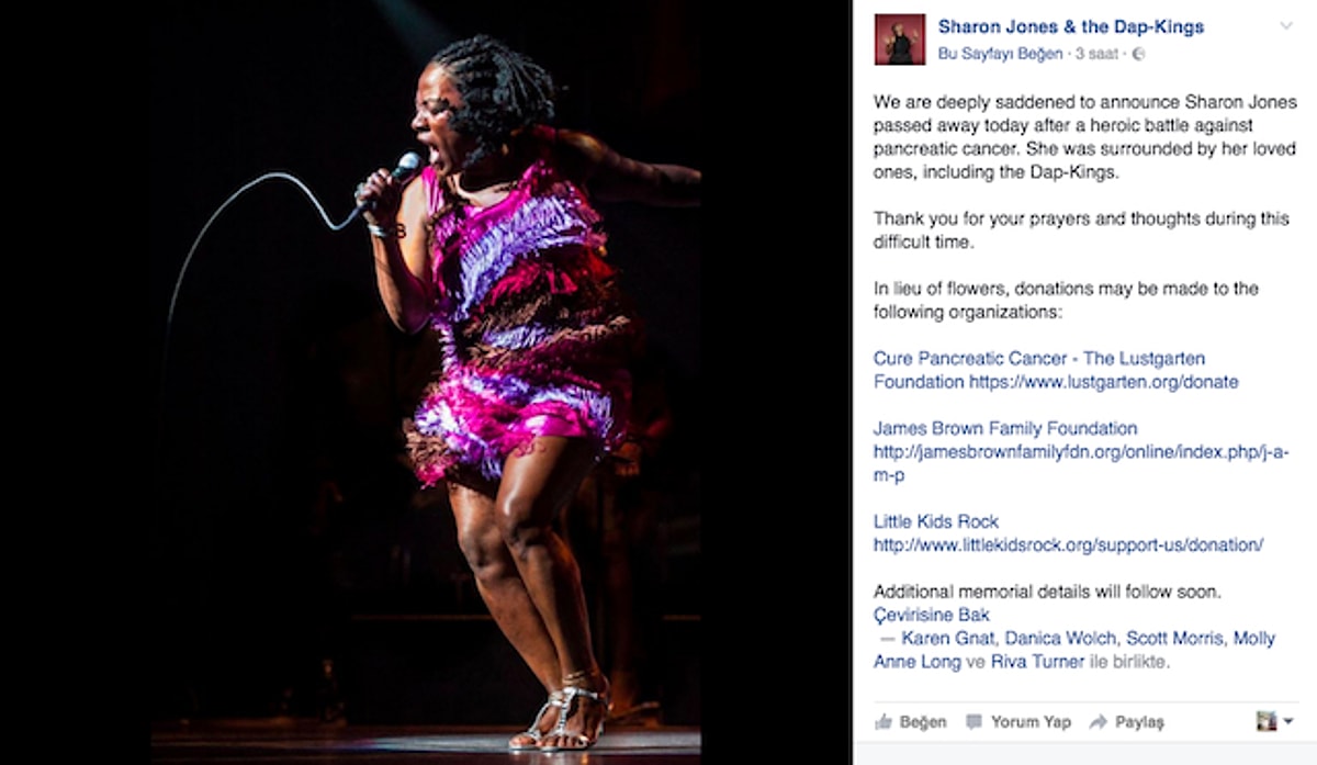 Sharon Jones 60 Yaşında Hayata Veda Etti - Onedio