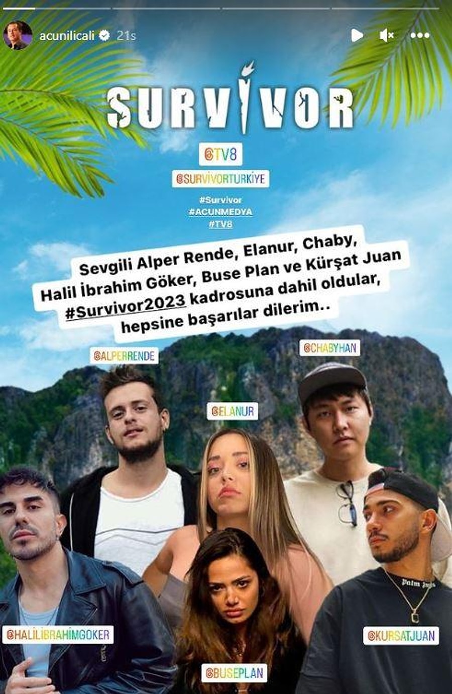 Ali Atay'ın Survivor 2023 Yarışmacısı Fenomen Chaby Han'a Attığı Mesaj ...