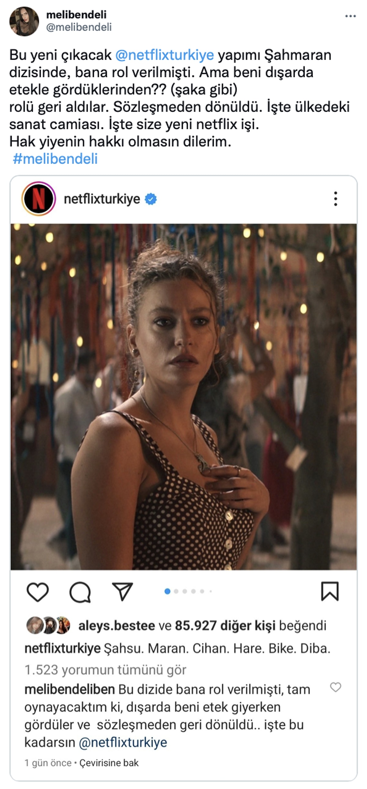 Çukur'un Timsah Celil'i Trans Oyuncu Meli Bendeli 'Şahmaran' ile İlgili ...