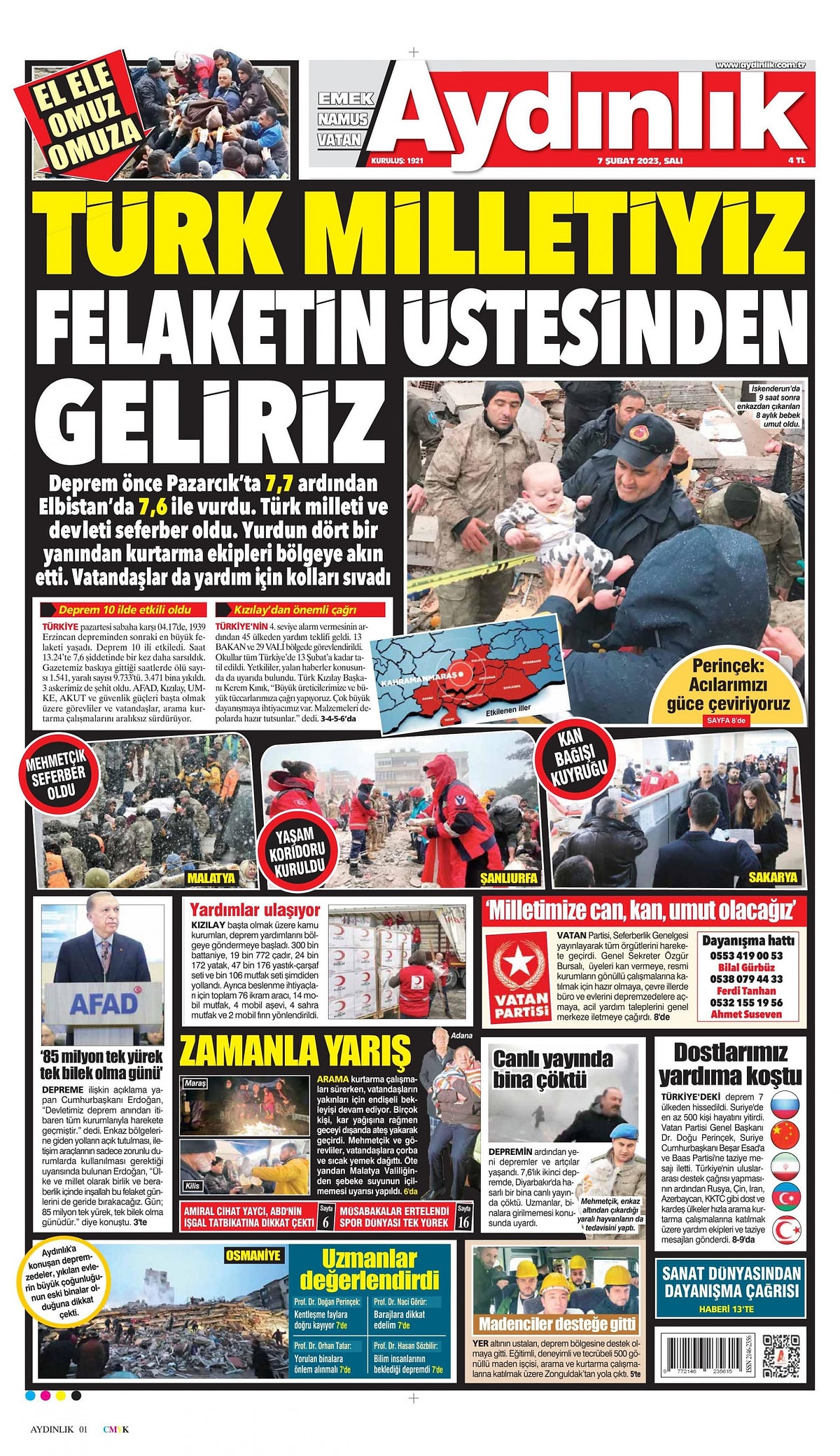 7 Şubat 2023 Gazete Manşetleri - Onedio