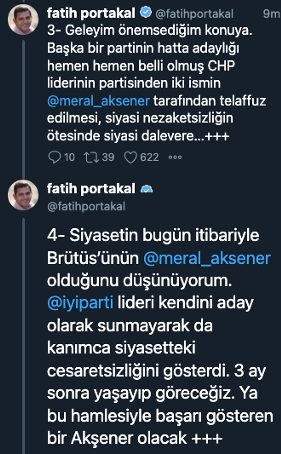 Fatih Portakal: “Siyasetin Bugün İtibariyle Brütüs’ü Meral Akşener’dir” - Onedio
