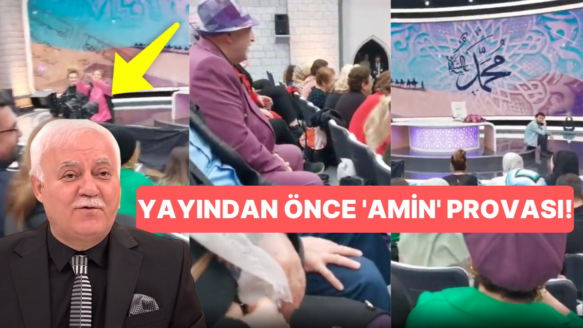 Nihat Hatipoğlu'nun Programı Öncesi Ekibin Seyirciye 'Amin Deme Provası ...