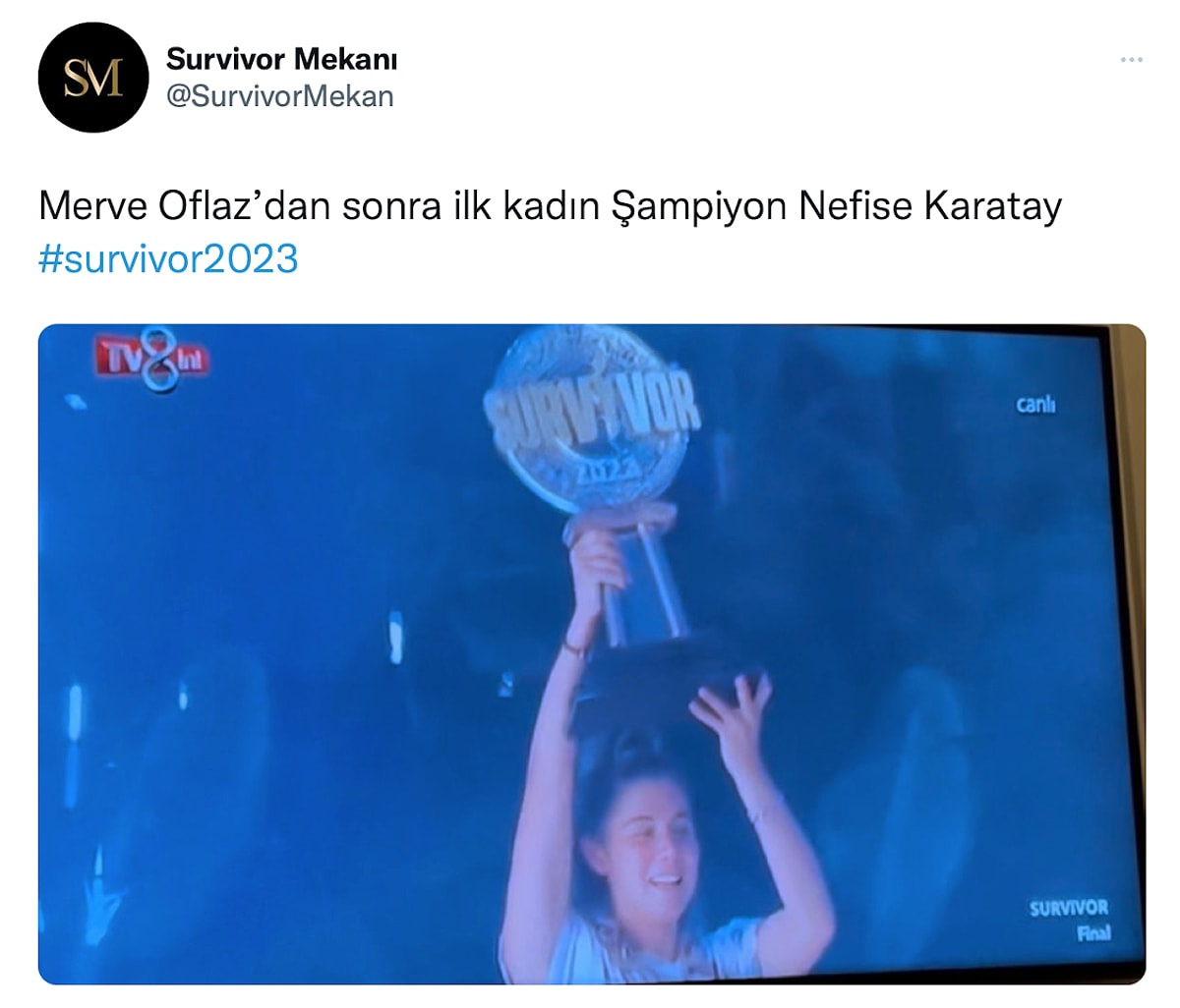 Survivor’ın Üçüncü Kadın Şampiyonu Nefise Karatay’a Gelen İlk Tepkiler ...