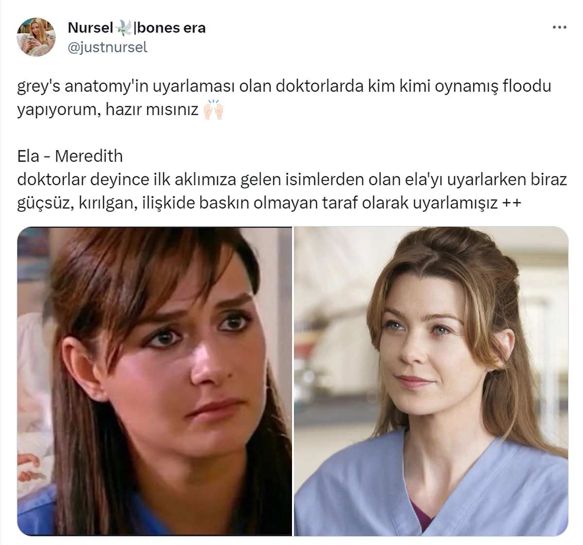 Grey's Anatomy'den Uyarlanan Doktorlar'ı Orijinal Karakterlerle Kıyaslayan Kullanıcının Enfes ...