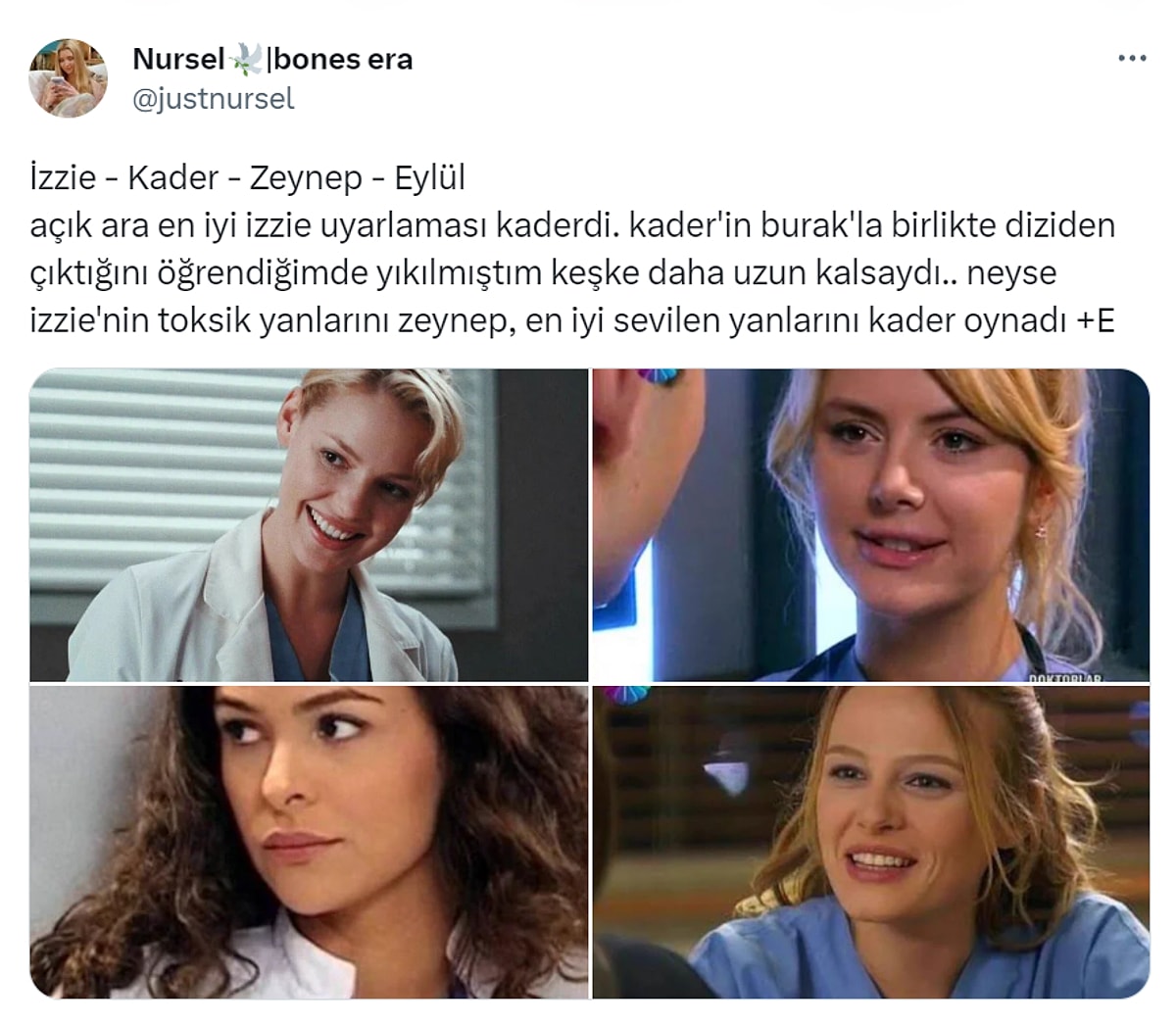 Grey's Anatomy'den Uyarlanan Doktorlar'ı Orijinal Karakterlerle Kıyaslayan Kullanıcının Enfes ...