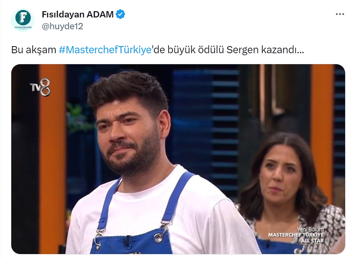 MasterChef All Star'da Sergen'in Neredeyse Her Yarışta 1. Olması İzleyenlerden Tepki Gördü - Onedio