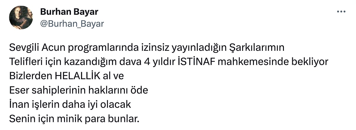 Burhan Bayar'dan "Korsan Hırsızlıktır" Diyen Acun Ilıcalı'ya ...