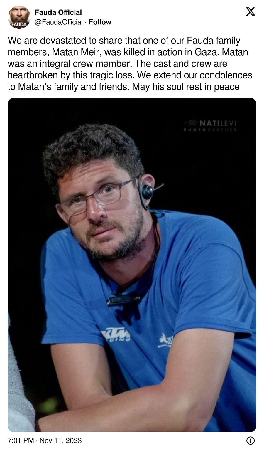 Fauda Dizisinin Yapımcılarından Matan Meir'in Gazze'de Hayatını ...