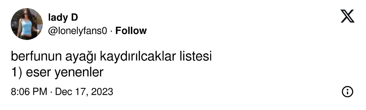 Meğer Listenin Başında Eser Varmış! Berfu Yenenler Eşinin Ününü Kıskandığını İtiraf Edince ...