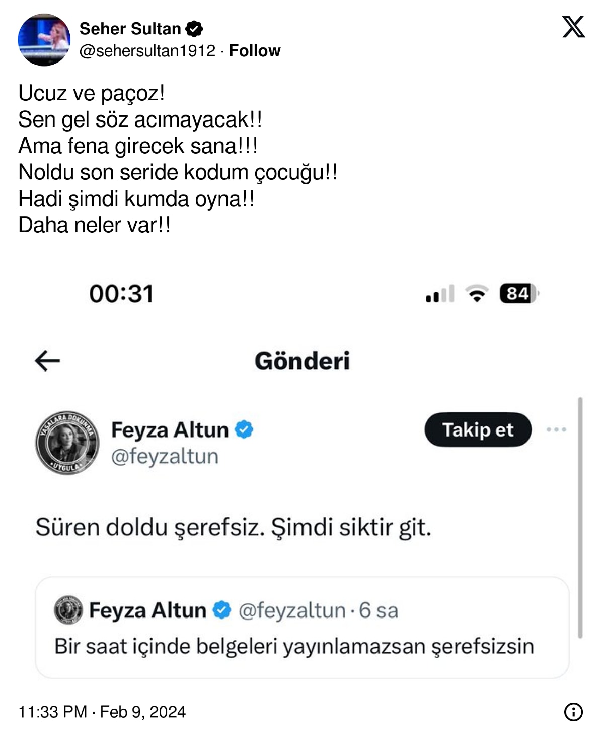 Seher Sultan ve Feyza Altun Birbirine Girdi! - Onedio