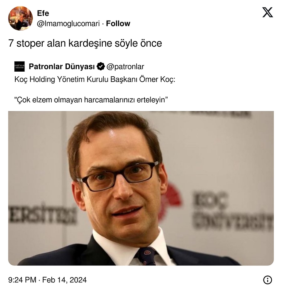 Sadakaya Dönen Maaşlardan Ali Koç'u Hedef Alan Tasarrufa Haftanın ...