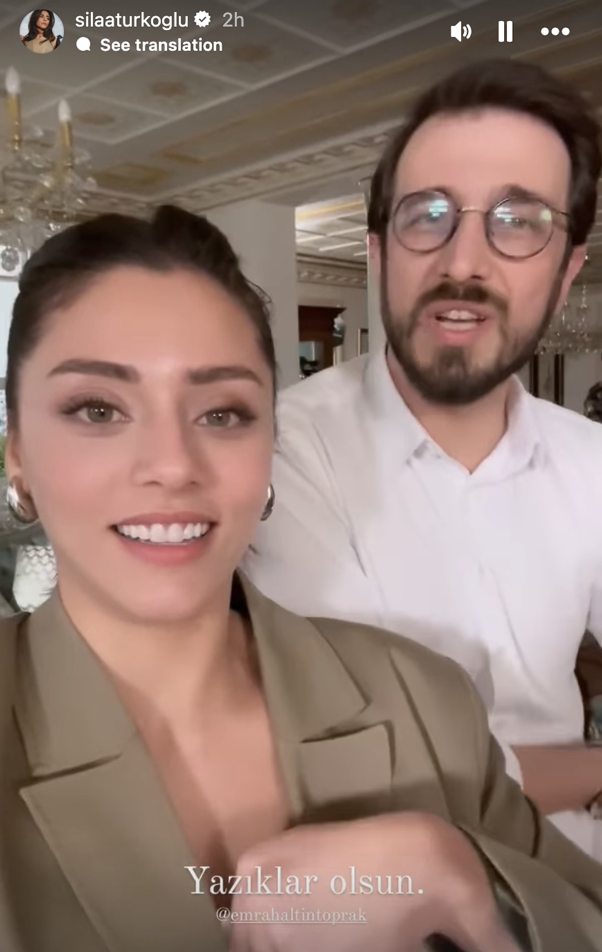 Kızılcık Şerbeti'nin Doğa'sı Sıla Türkoğlu'nun Emrah Altıntoprak ile Set Paylaşımında 'Yazıklar ...