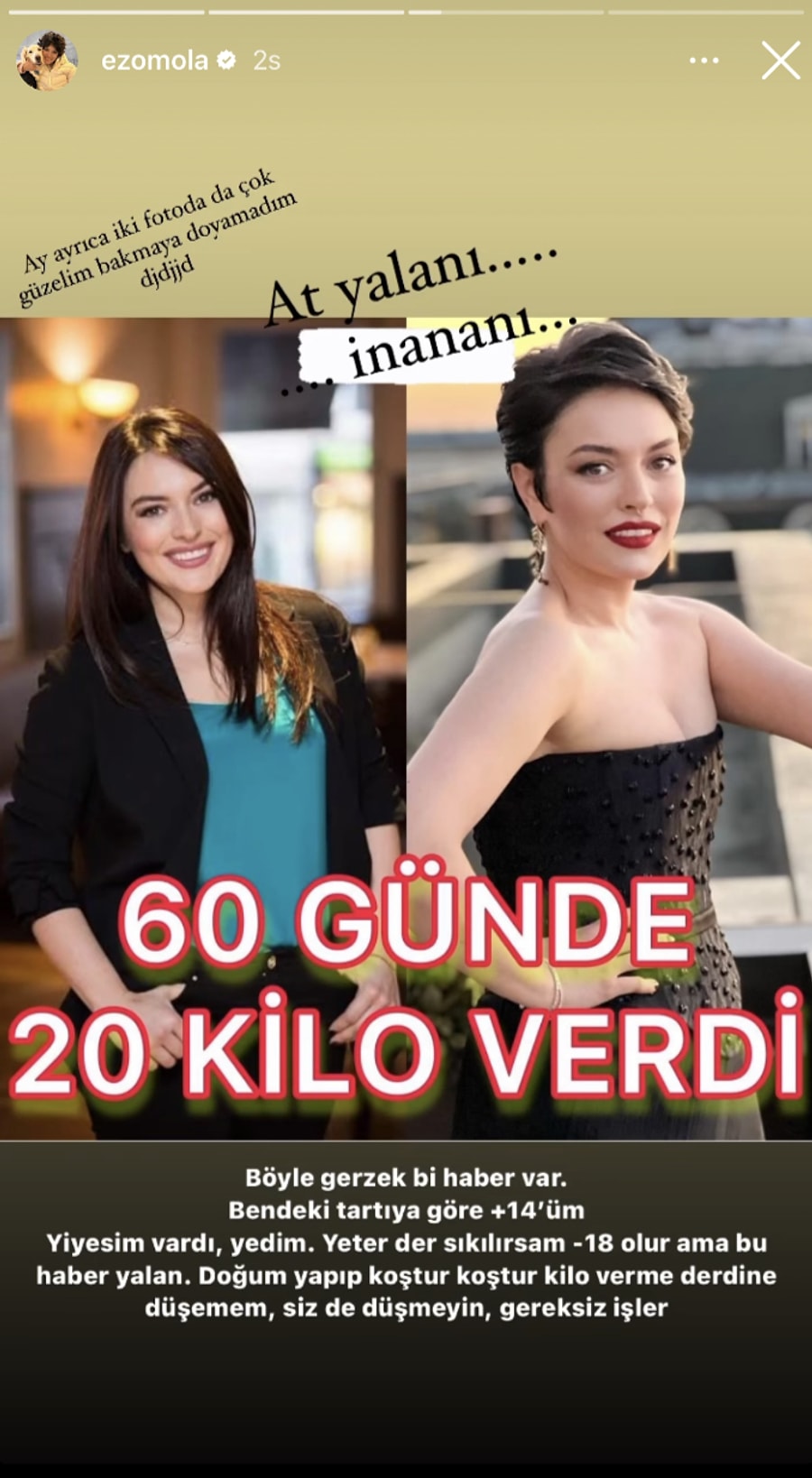 Taze Anne Ezgi Mola 60 Günde 20 Kilo Verdiği Haberlerini Yine Kendine ...