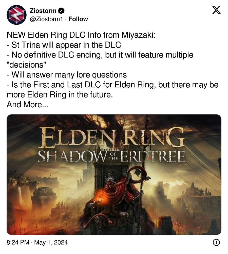 Miyazaki Açıkladı: Elden Ring DLC'si Shadow of Ertree Farklı Sonlara ...