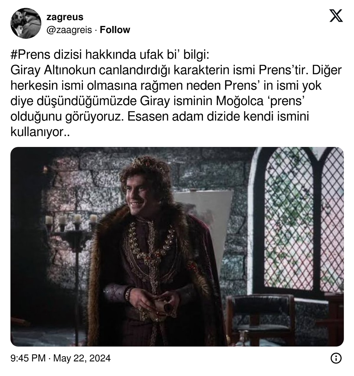 Giray Altınok'un Prens Karakterinin İsmi Nereden? - Onedio