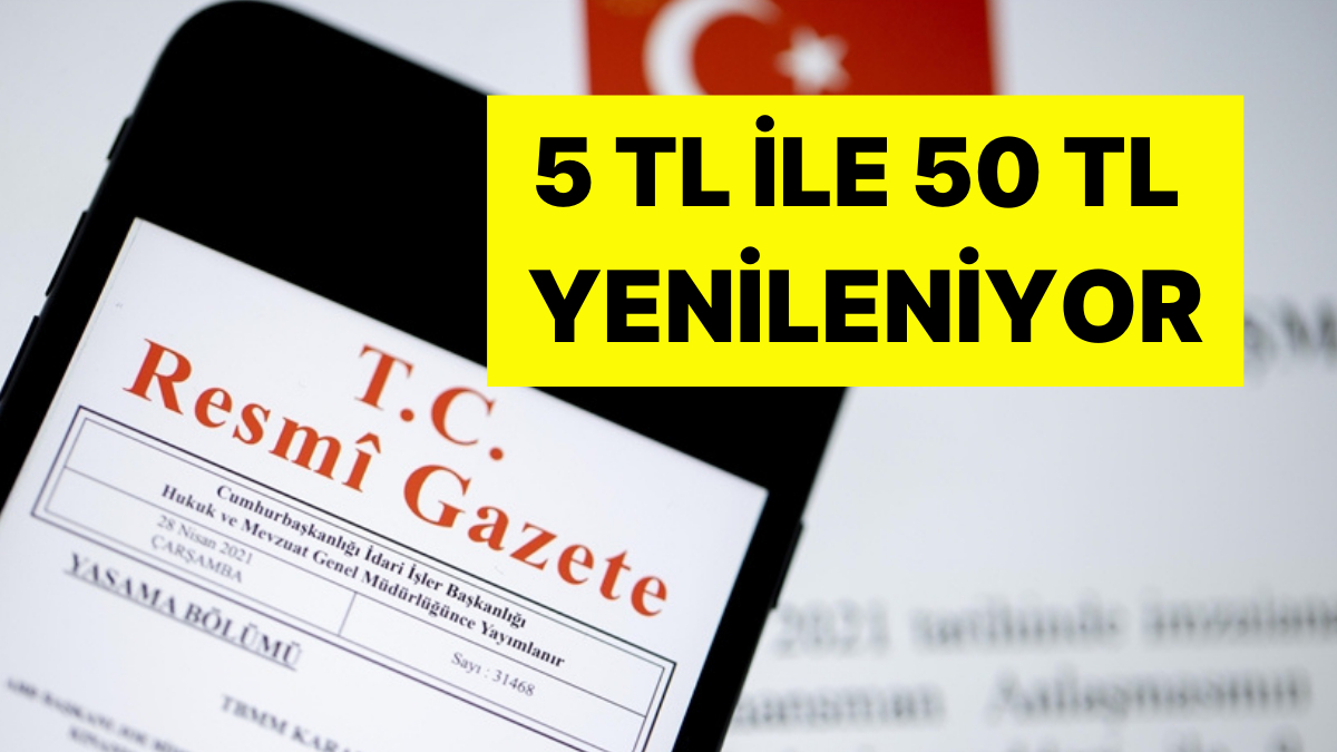 Resmi Gazete'de Yayımlandı: Merkez Bankası'ndan 5 TL ve 50 TL'lik ...