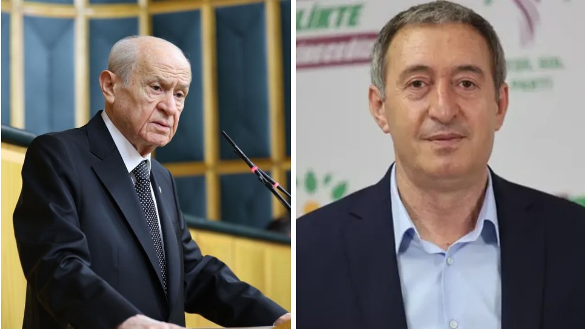 MHP Lideri Devlet Bahçeli, DEM Parti Eşbaşkanı Tuncer Bakırhan’ın ...