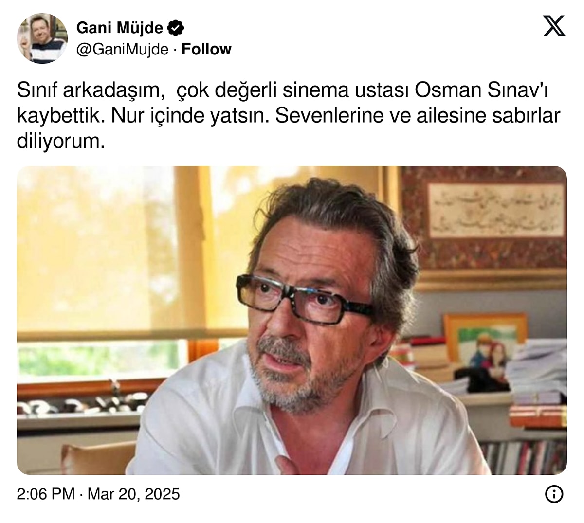 Vefat Eden Osman Sınav'a Ünlülerden Son Veda - Onedio
