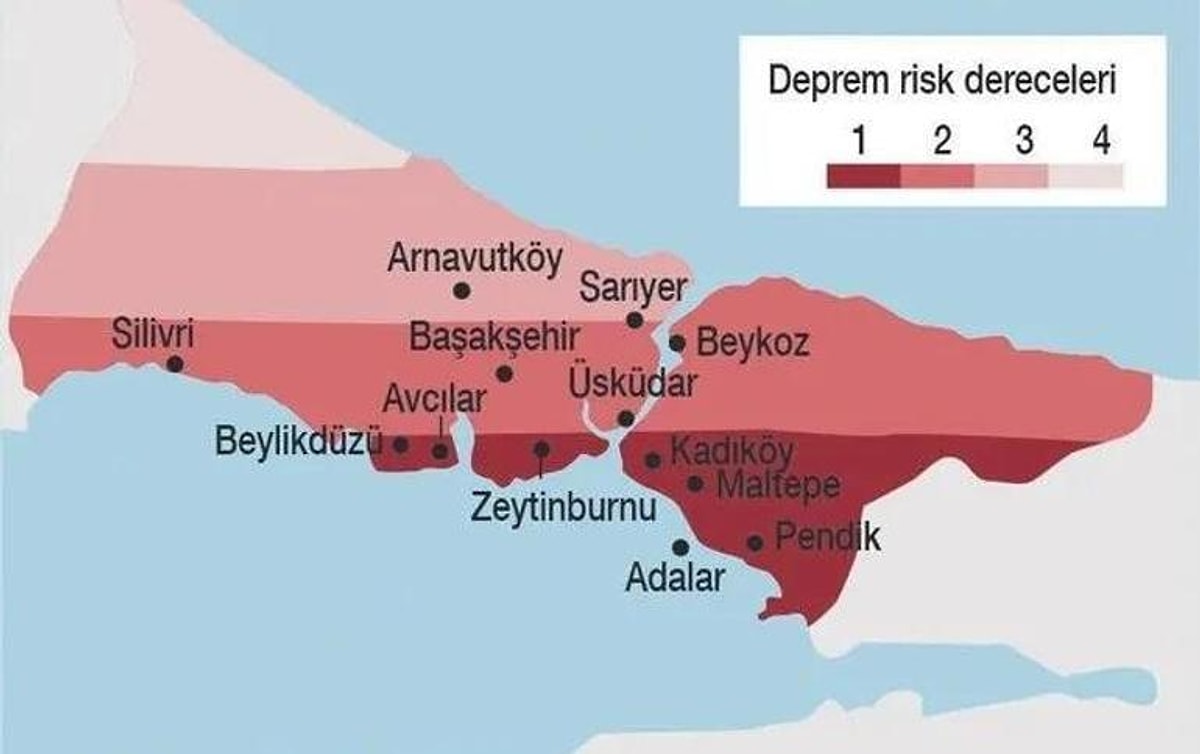AFAD İstanbul Deprem Riski Haritası - Onedio