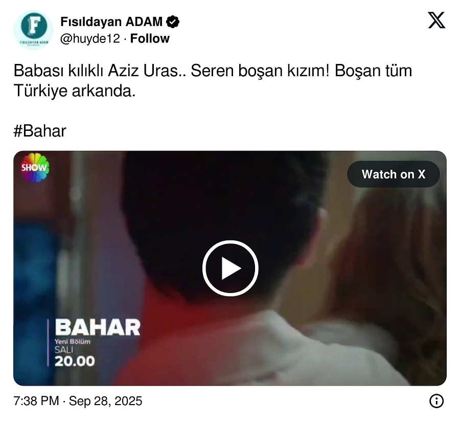 Bahar Dizisi Aziz Uras’a Tepki Yağdı! - Onedio