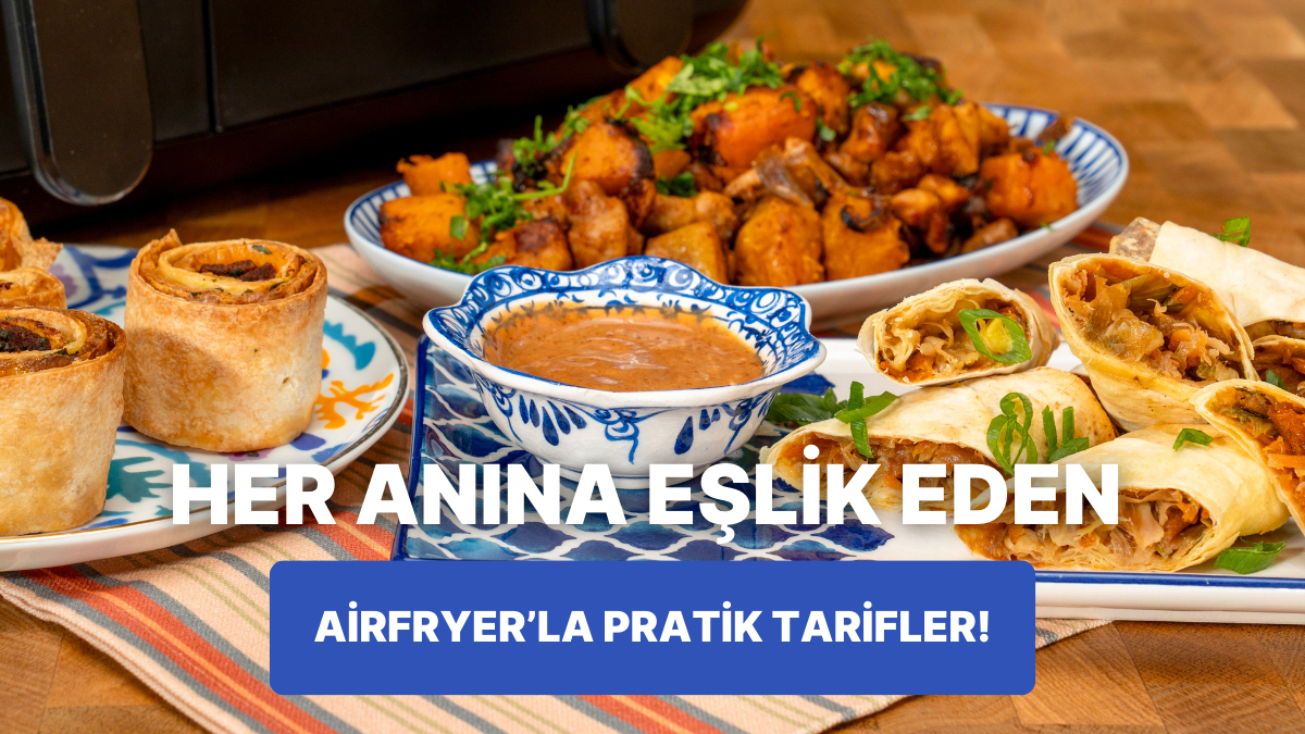 Airfryer'da Sucuklu Yumurta Lavaş Rulo, Soslu Sebzeli Mini Börek ve Bal ...