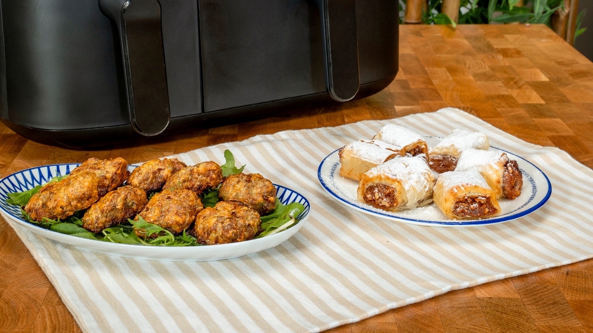 Airfryer'da Elmalı Tarçınlı Çıtır Yufka Ruloları ve Mini Kadınbudu ...