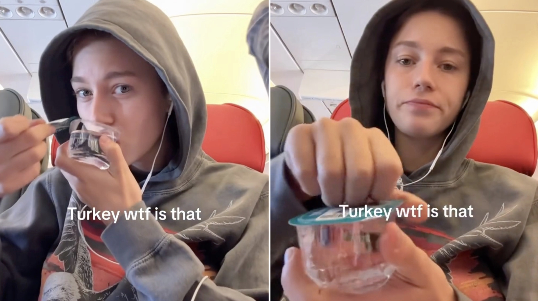 Famous Model Confused by Cupped Water on Turkish Flight - Onedio